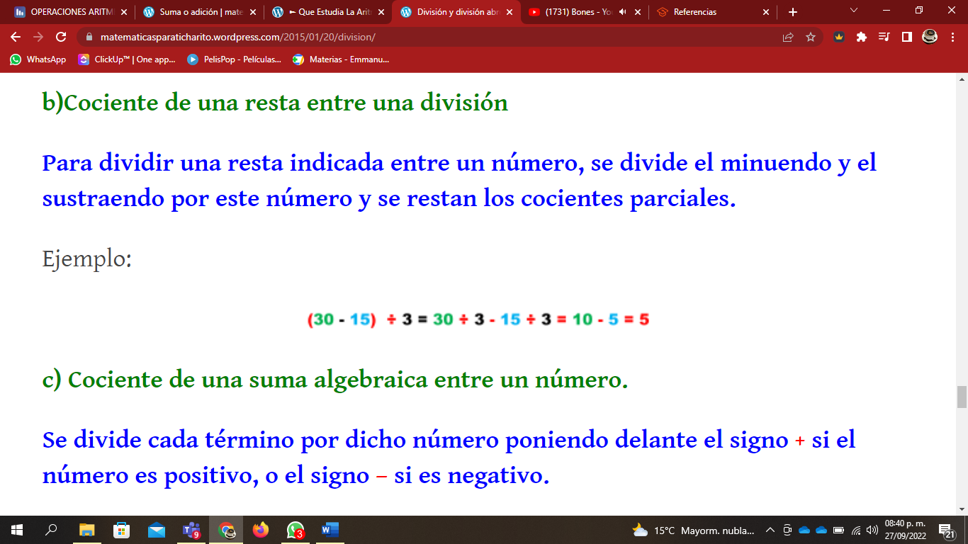 Cocientes Parciales ALGORITMOS ABN. Por Unas Matemáticas Sencillas,