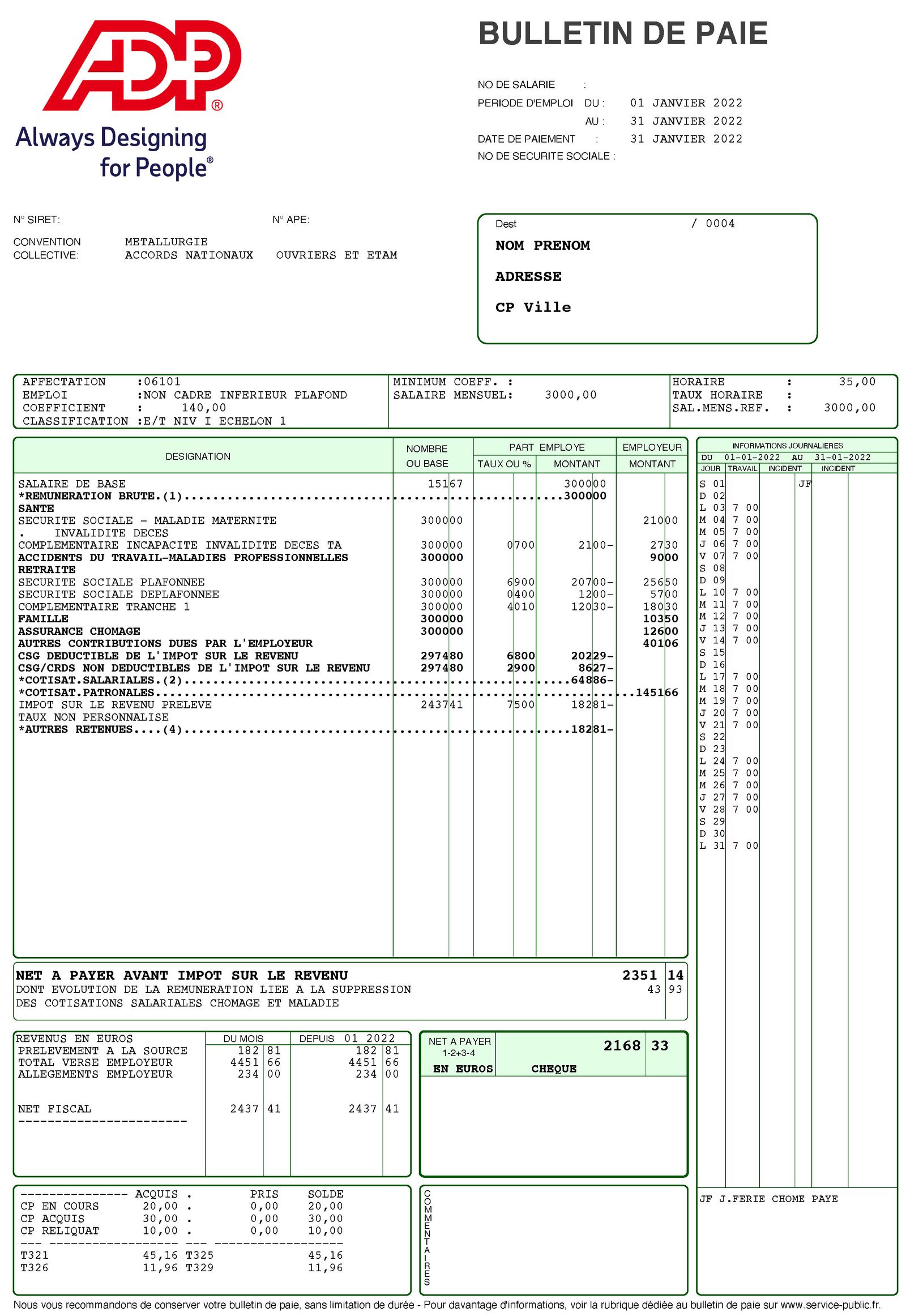 Fiche De Paie En Ligne Bien Lire Sa Fiche De Paie | FSU SNUipp 34