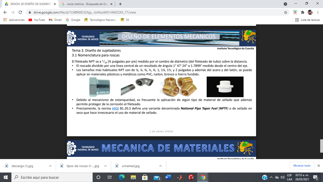 Nomenclatura para roscas by marco centeno - Infogram