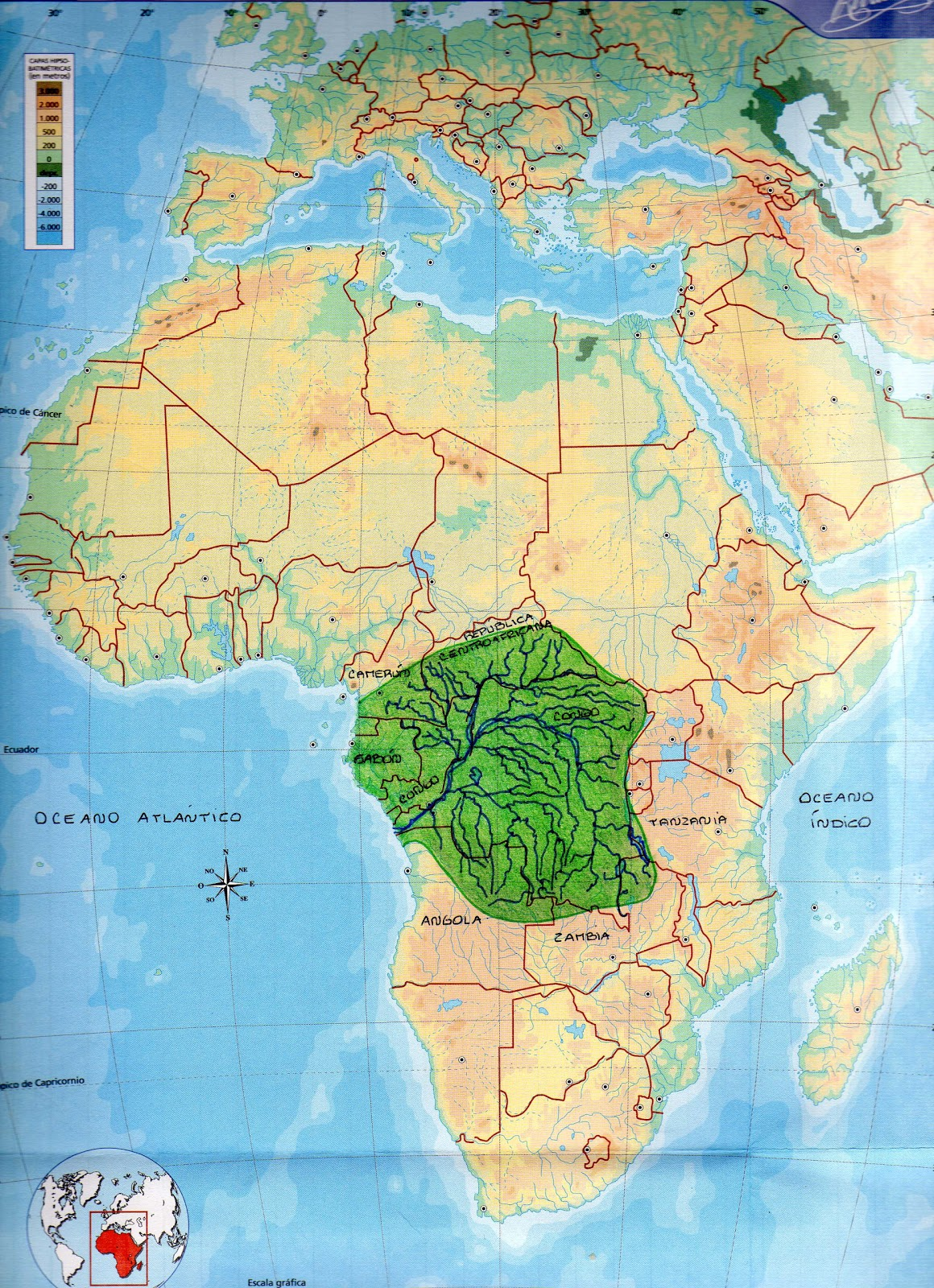 Mapa De La Selva Tropical De áfrica